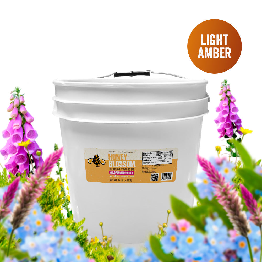 Honey Blossom - Light Amber Wildflower Polyflora Honey 12 lbs Bucket ...
