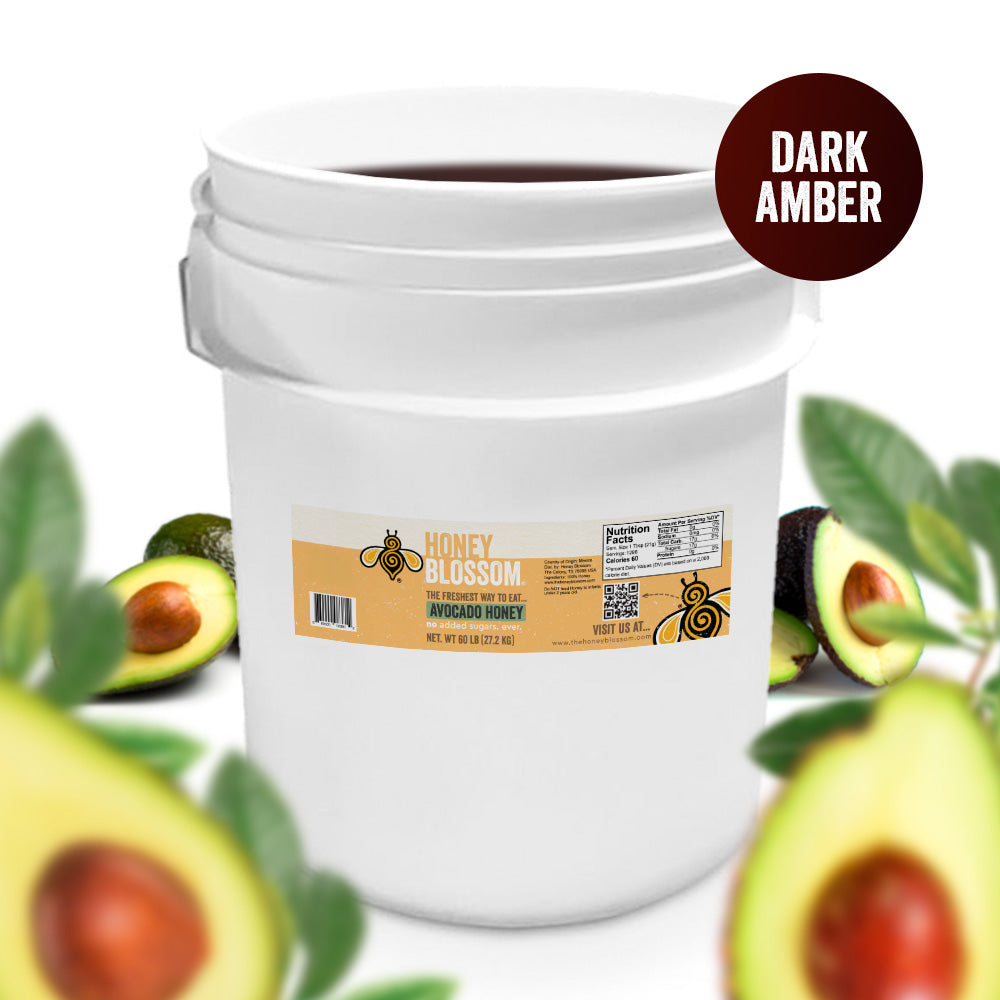 Avocado Honey 60-lb Bucket – Raw Dark-Amber Wholesale Honey – Honey ...