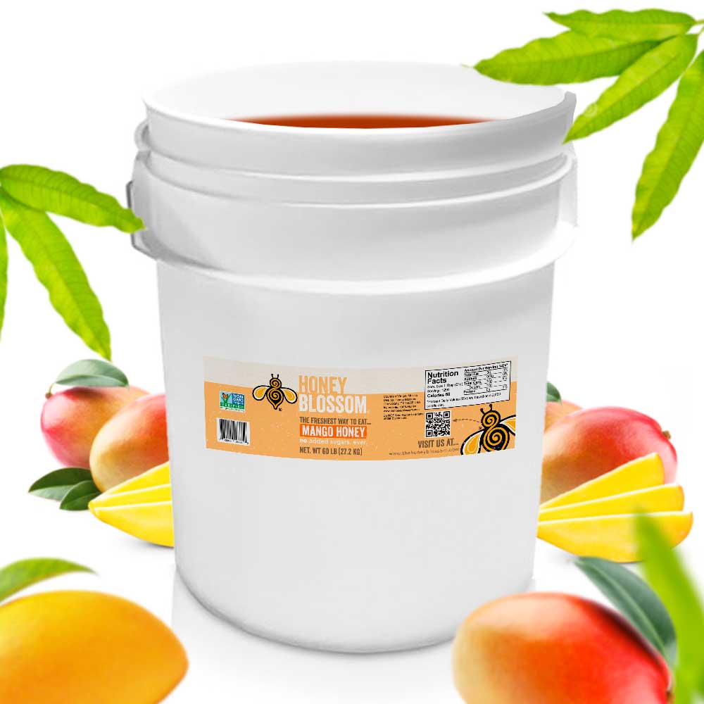 Honey Blossom - Mango Honey - 60 lb Bucket – Honey Blossom USA